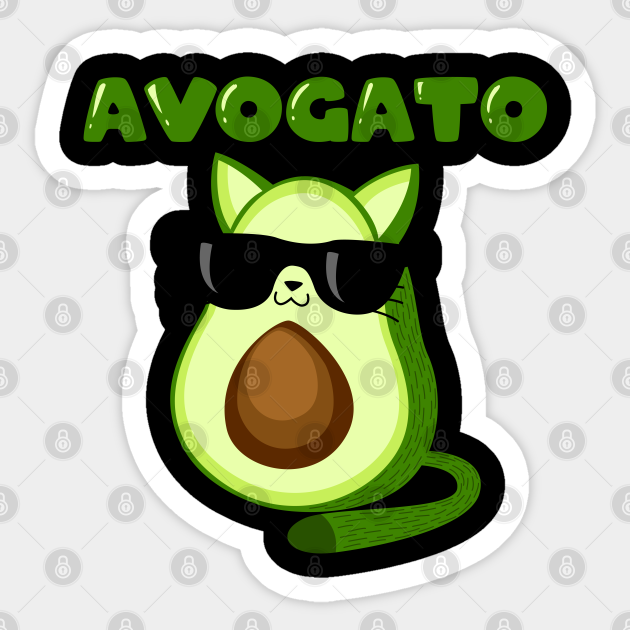 Avogato Funny Avocado Cat Lover Avogato Sticker Teepublic